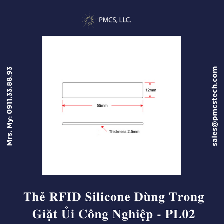 Thẻ Chip RFID Silicone Dùng Trong Giặt Ủi Công Nghiệp PL02 - PMCS TECH LLC